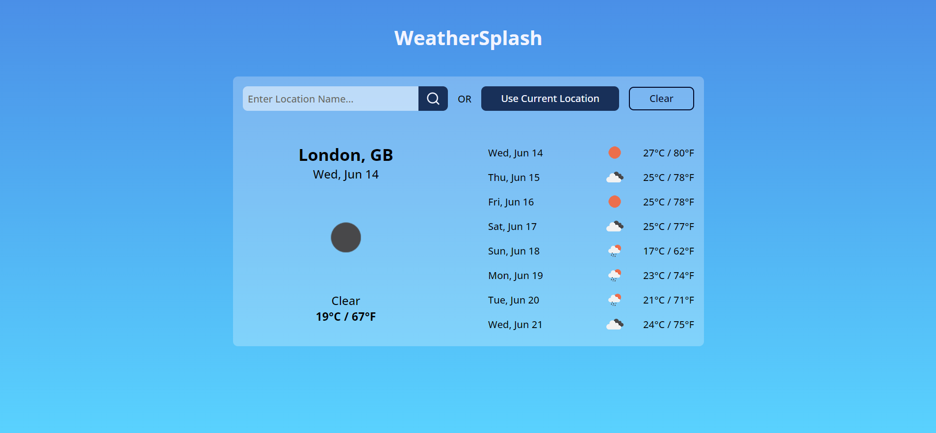 GitHub - merogersdev/weathersplash: WeatherSplash App uses Vanilla ...
